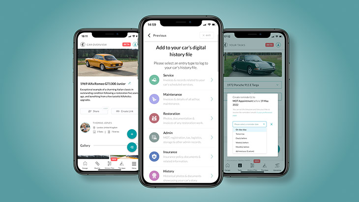 Classic car ownership app